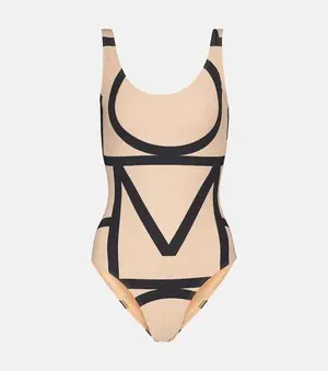 TOTEME Logo Swimsuit - Beige