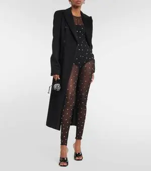 Oseree Gem Embellished Mesh Jumpsuit