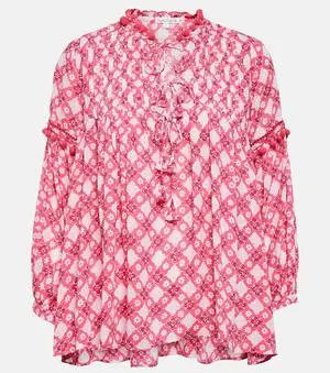 Poupette St Barth Clara Printed Blouse - Pink