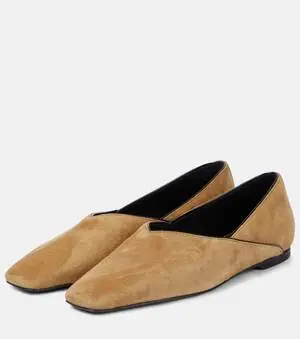TOTEME The Everyday Flat Suede Ballerinas - Beige