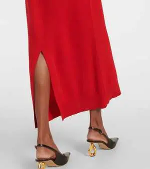 JW Anderson Draped Asymmetric Wool-blend Dress
