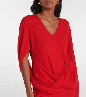 JW Anderson Draped Asymmetric Wool-blend Dress