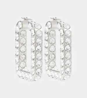 Amina Muaddi Charlotte Embellished Hoop Earrings - Metallic