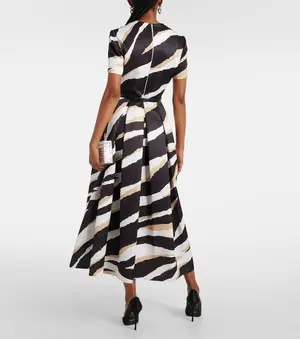 Elie Saab Printed Silk-blend Midi Dress