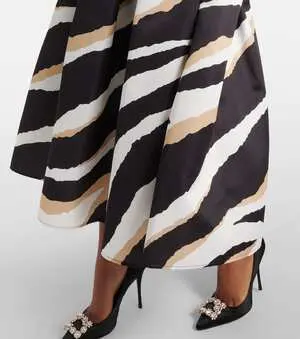 Elie Saab Printed Silk-blend Midi Dress