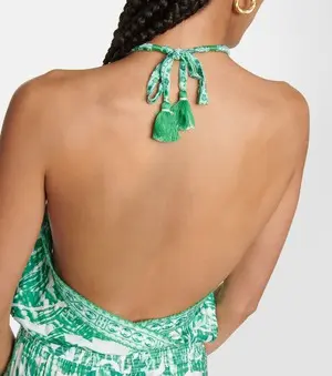 Poupette St Barth Isabelle Halterneck Jumpsuit - Green