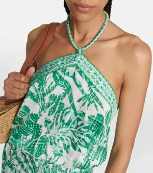 Poupette St Barth Isabelle Halterneck Jumpsuit - Green