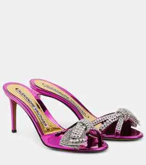 Alexandre Vauthier Shooting Embellished Mules - Pink
