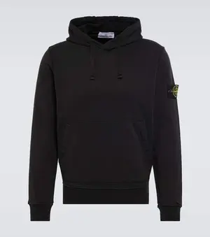 Stone Island Compass Cotton Jersey Hoodie - Black