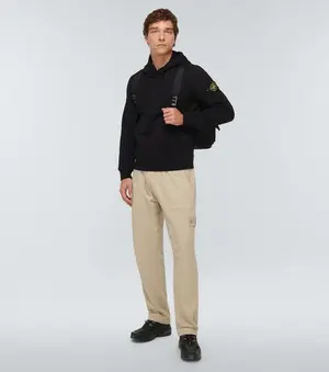 Stone Island Compass Cotton Jersey Hoodie - Black