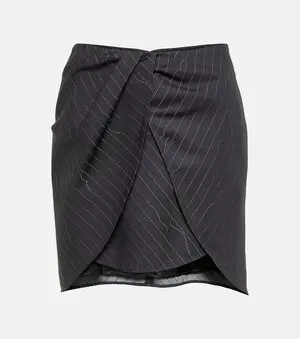 Off-White Pinstripe Asymmetric Miniskirt