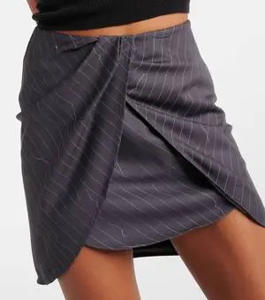 Off-White Pinstripe Asymmetric Miniskirt