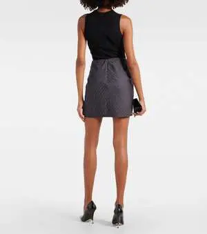 Off-White Pinstripe Asymmetric Miniskirt