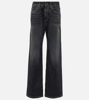 Brunello Cucinelli Embellished Wide-leg Jeans - Grey