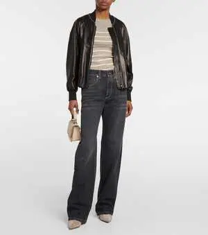 Brunello Cucinelli Embellished Wide-leg Jeans - Grey