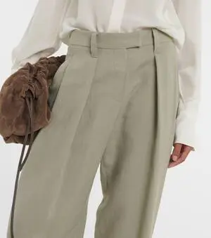 Brunello Cucinelli Twill Wide-leg Pants