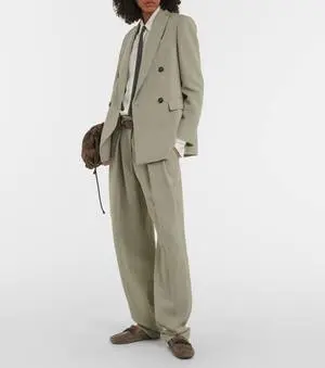 Brunello Cucinelli Twill Wide-leg Pants