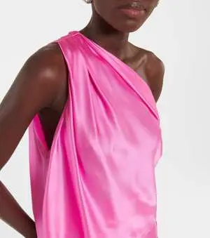 THE SEI Draped Silk Satin Top