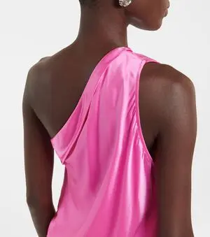 THE SEI Draped Silk Satin Top