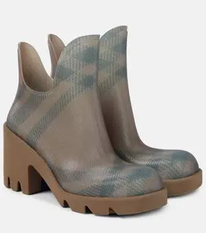 Burberry Check Ankle Boots - Pink