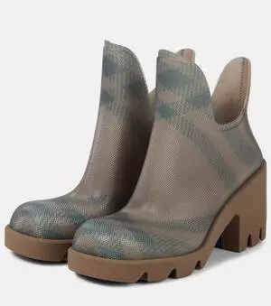 Burberry Check Ankle Boots - Pink