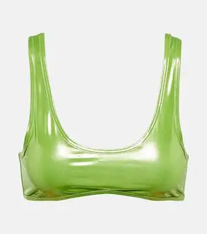 REINA OLGA Coolio Lame Bikini Top - Green