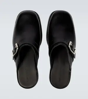 Our Legacy Camion Leather Mules - Black