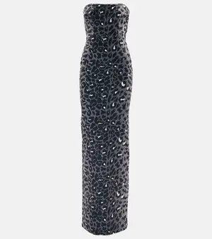 Alex Perry Leopard-print Velvet Gown