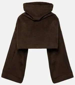Alaïa Cropped Cotton Terry Hoodie