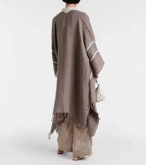 Brunello Cucinelli Striped Linen Cape