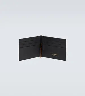 Saint Laurent Cassandre Croc-effect Leather Wallet
