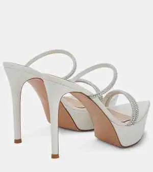 GIANVITO ROSSI Cannes Leather Platform Sandals