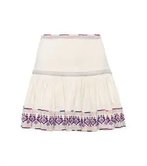 MARANT ETOILE Tyruss Embroidered Cotton Miniskirt