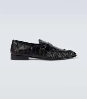 THE ROW Soft Paneled Leather Loafers