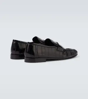 THE ROW Soft Paneled Leather Loafers