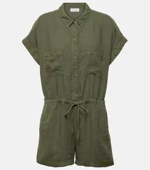 Velvet By Graham & Spencer Clare Linen Romper - Green