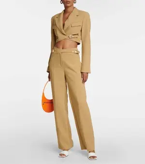 DION LEE Interlock High-rise Wide-leg Pants