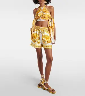 Dolce & Gabbana Majolica Silk Satin Top
