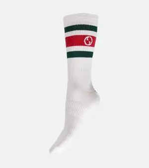 Gucci Interlocking G Cotton-blend Crew Socks - White