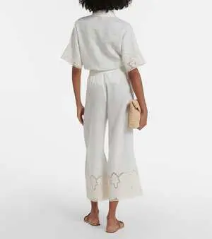 ALEMAIS Embroidered Linen Culottes