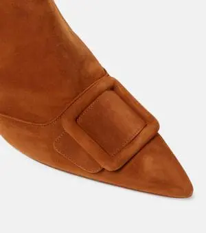 Manolo Blahnik Baylow Embellished Suede Ankle Boots