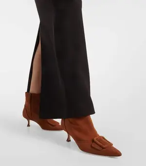 Manolo Blahnik Baylow Embellished Suede Ankle Boots