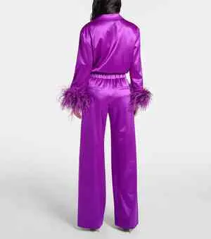 Valentino Garavani Silk Satin Wide-leg Pants