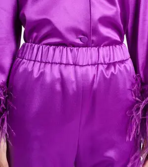 Valentino Garavani Silk Satin Wide-leg Pants