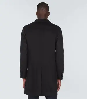 Zegna Wool And Cashmere-blend Overcoat - Black