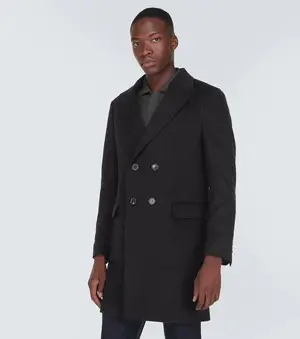 Zegna Wool And Cashmere-blend Overcoat - Black