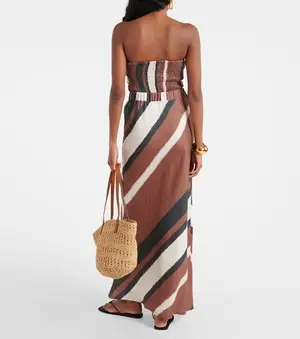 Faithfull The Brand Dalicenca Striped Linen Maxi Skirt