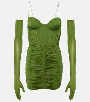 Alex Perry Embellished Ruched Mini Dress
