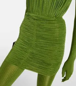 Alex Perry Embellished Ruched Mini Dress