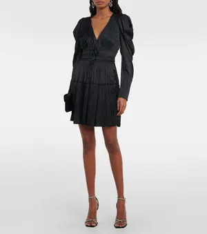 Ulla Johnson Lu Draped Satin Minidress - Black
